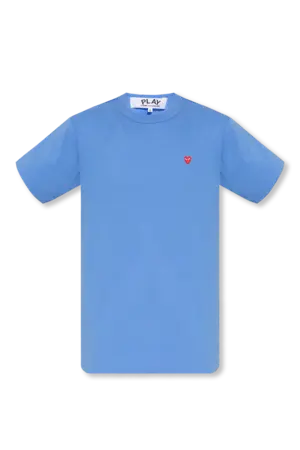 Play Comme Des Garcon Patched Crew Neck T-shirt - Blue