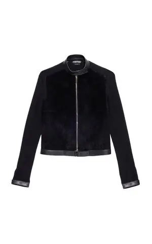 TOM FORD Fitted Cashmere-leather Biker Jacket - Black