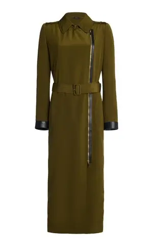 TOM FORD Silk Fluid Zip-front Trench Coat - Olive