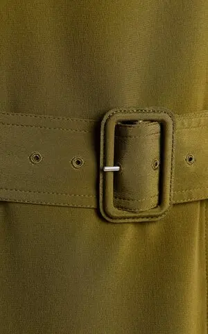 TOM FORD Silk Fluid Zip-front Trench Coat - Olive