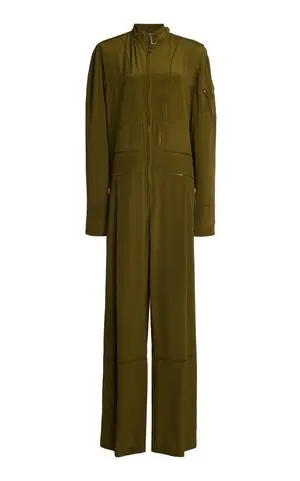 TOM FORD Silk Military Jumpsuit - Olive