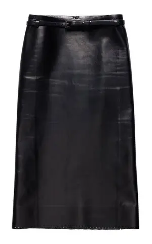 TOM FORD Lambskin Belted Pencil Skirt - Black