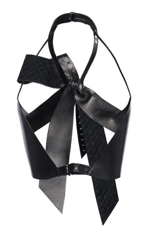 TOM FORD Soft Nappa Lambskin Sculptural Bow Fragment Top
