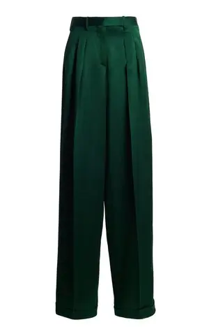 TOM FORD Pinstriped Wool-mohair Cigarette Pants - Olive
