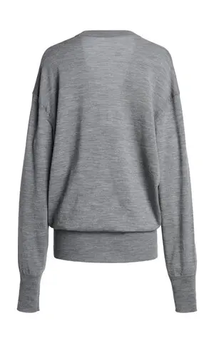 TOM FORD Masculine Fit Wool V-neck Knit - Grey
