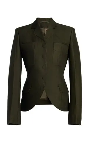 TOM FORD Tailored Wool-mohair Military Jacket - Olive