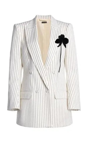 TOM FORD Striped Relaxed Double-breasted Wool Blazer - Stripe