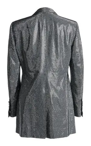 TOM FORD Crystal-embroidered Cotton-silk Blazer
