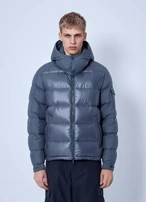 Moncler Maya Hooded Short Down Jacket - Gray