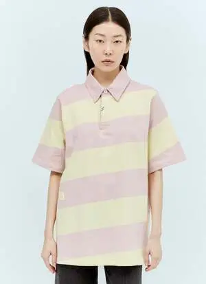 Burberry Striped Ekd Polo Shirt - Pink