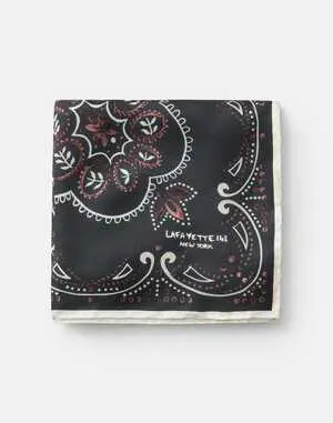 Lafayette 148 New York Bandana Print Silk Twill Square Scarf - Smoke Multi