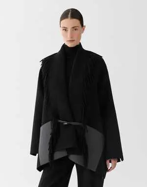 Lafayette 148 New York Wool Cashmere Double Face Fringe Jacket