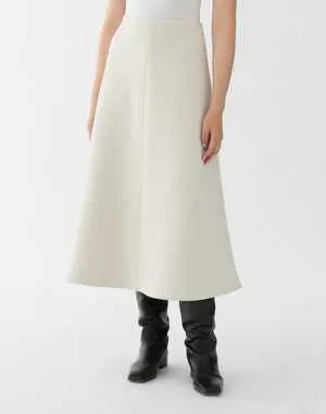 Lafayette 148 New York Structured Scuba Flared Midi Skirt