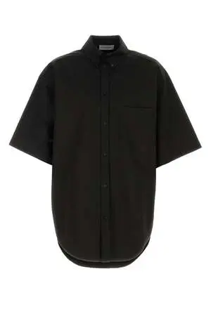 Balenciaga Twill Oversize Shirt - Black