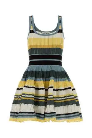 Alaïa Embroidered Viscose Mini Dress - Multicolor
