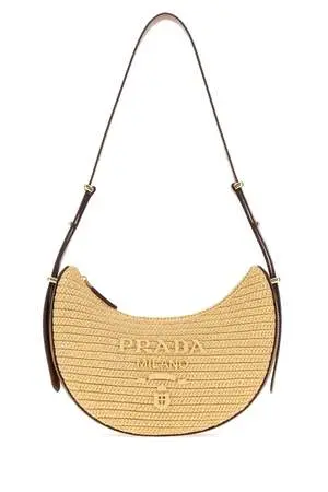 Prada Raffia Small Arque Crossbody Bag