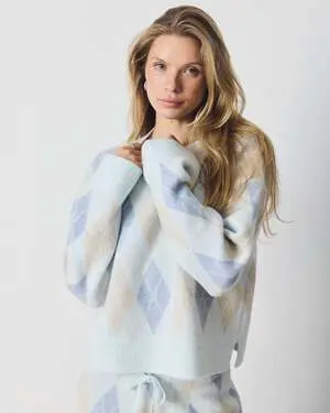 Splendid Stassi Argyle Crewneck Sweater - Argyle Multi