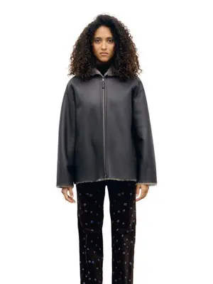 Gerard Darel Fani Hooded Zip Front Coat
