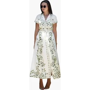 HERMOZA Lucy Belted Midi Collar Dress - Grape