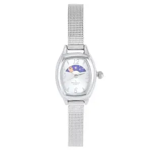 PEUGEOT Vintage Sun Moon Mesh Bracelet Watch- 30x20mm Silver