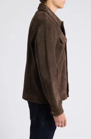 THE FRYE COMPANY Leather Snap Front Jacket