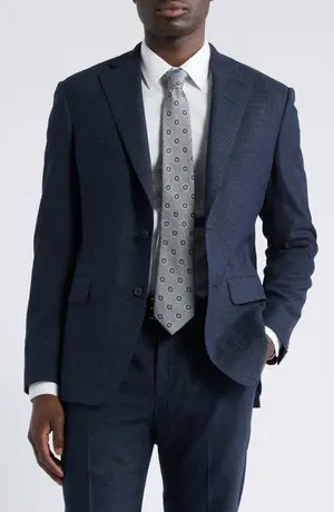 HERITAGE GOLD Wool Blend Suit Jacket - Blue