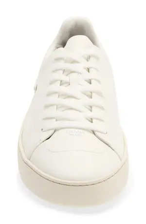 Prada Leather Court Sneaker - Bianco