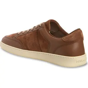 FERRAGAMO Sergio Leather Sneaker - Midbrown 2