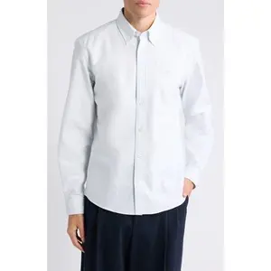 BOSS Liam Button Down Cotton Shirt - Open Blue
