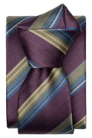 ELIZABETTA Muranosilk Jacquard Tie For - Plum