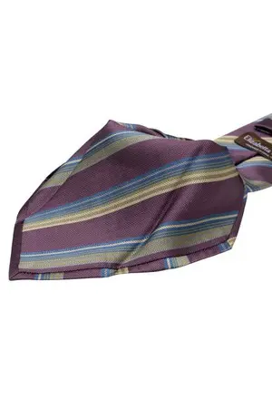 ELIZABETTA Muranosilk Jacquard Tie For - Plum
