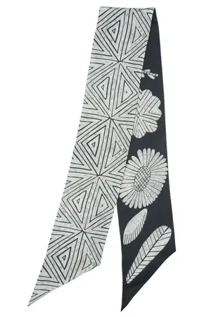 ELIZABETTA Martaskinny Silk Scarf - Black