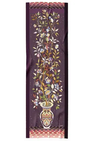 ELIZABETTA Vaso Fioritowool Silk Scarf - Plum