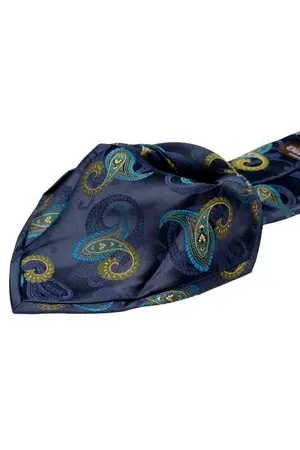 ELIZABETTA Romanosilk Jacquard Tie For - Navy