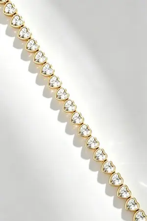 CLASSICHARMS Cubic Zirconia Heart Tennis Bracelet