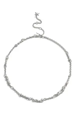 AWE INSPIRED Nocturne The Fates Lab Grown Sapphire Necklace - Silver
