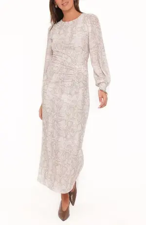 PETAL & PUP Clemens Mesh Maxi Dress - Snake Print