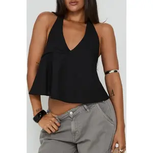 Princess Polly Faira Halter Top - Black