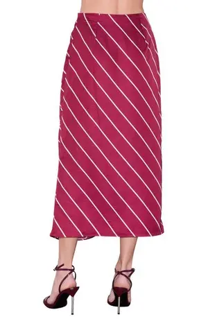 CIEBON Nelly Stripe Midi Skirt - Red Multi
