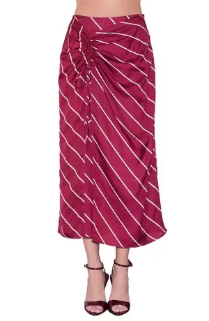 CIEBON Nelly Stripe Midi Skirt - Red Multi