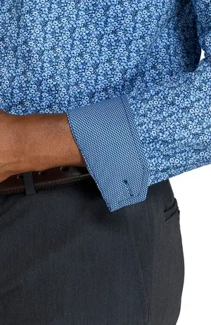 W.R.K Regular Fit Bluehour Meadow Performance Dress Shirt - Navy/blue