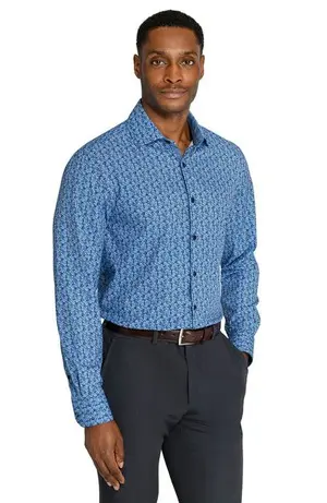 W.R.K Regular Fit Bluehour Meadow Performance Dress Shirt - Navy/blue