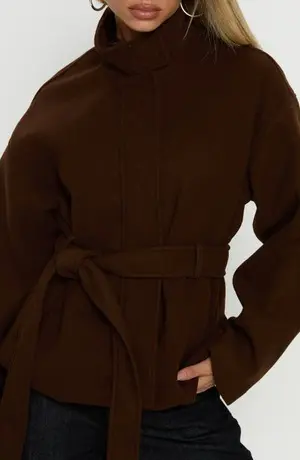 Princess Polly Tameeka Stand Collar Coat