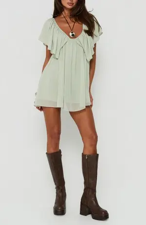 Princess Polly Sun Spirit Plunge Playsuit - Sage