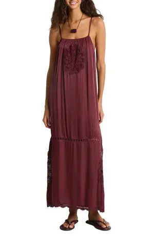 SEA LEVEL Tie Back Maxi Cover-up Dress - Wine