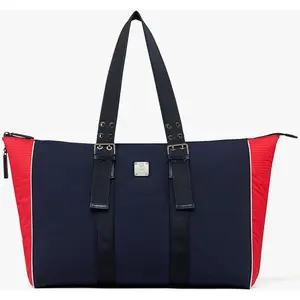 Mcm X-large Aren Nova Tote In Nylon - Navy/red