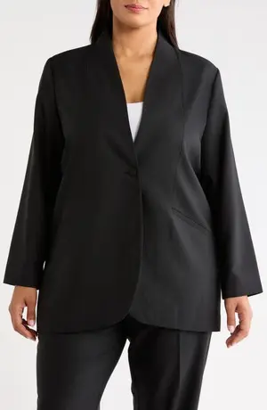 Eileen Fisher Stand Collar Wool Blazer