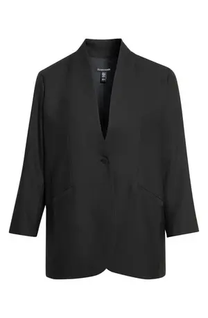 Eileen Fisher Stand Collar Wool Blazer