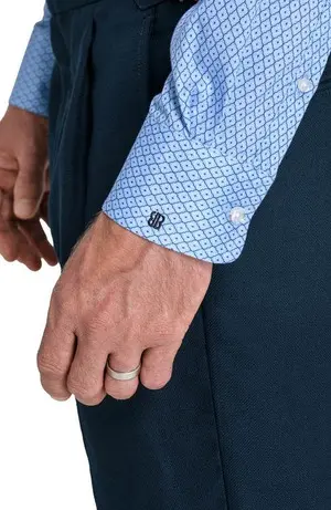 BROOKLYN BRIGADE Wythe Diamond Cotton Twill Dress Shirt