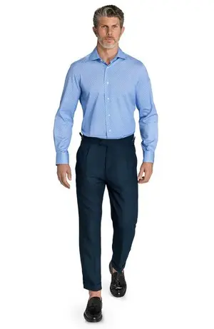 BROOKLYN BRIGADE Wythe Diamond Cotton Twill Dress Shirt